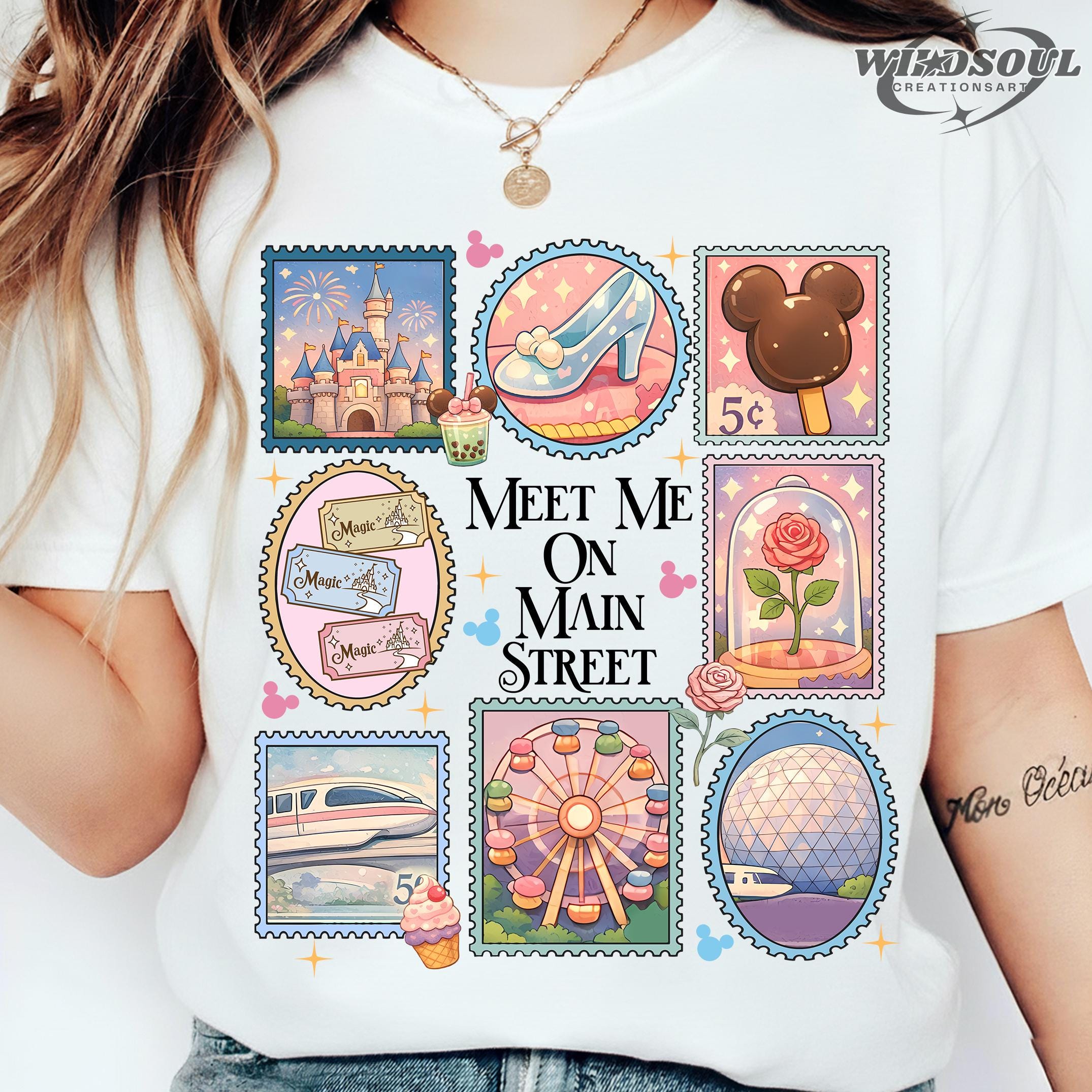 Magic Kingdom Stamps PNG, Meet Me on Main Street PNG Clipart, Mouse and ...