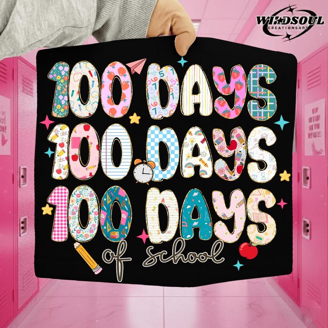100 Days of School PNG, 100 Days of School Coquette Png,teacher 100 ...