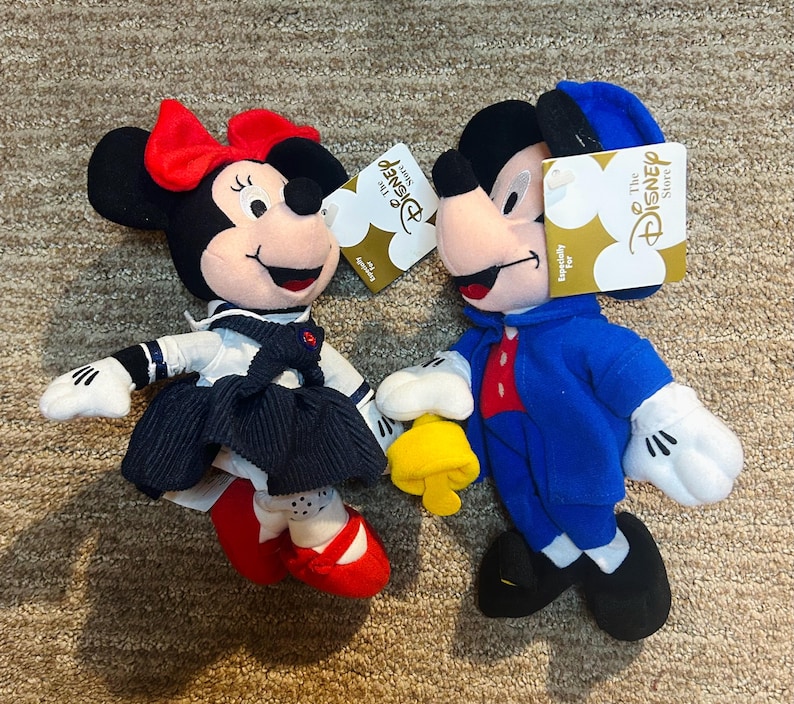 Mickey Mouse Paul Revere & Minnie Birthstone Bean Bag Plush Set Both - Etsy