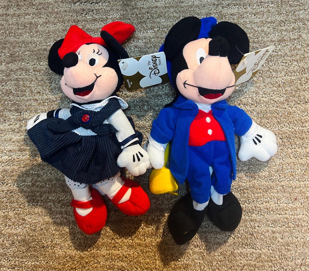 Mickey Mouse Paul Revere & Minnie Birthstone Bean Bag Plush Set Both - Etsy