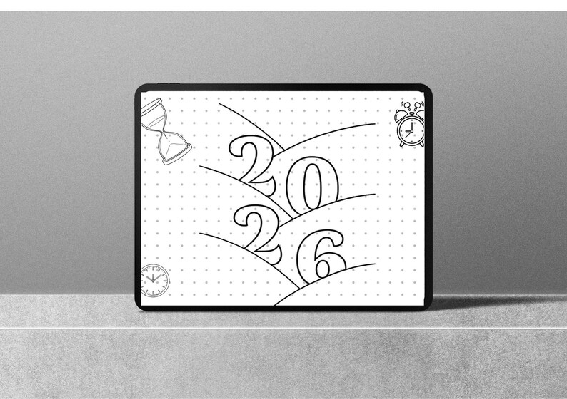 2026 Printable Bullet Journal Cover Page for A4/A5 - Yearly Planner ...