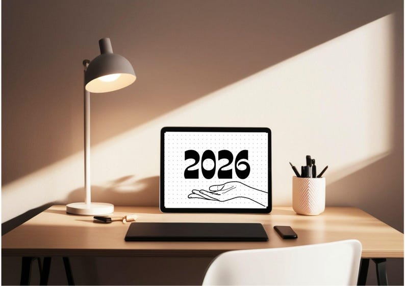 2026 Printable Bullet Journal Cover Page for A4/A5 - Yearly Planner ...