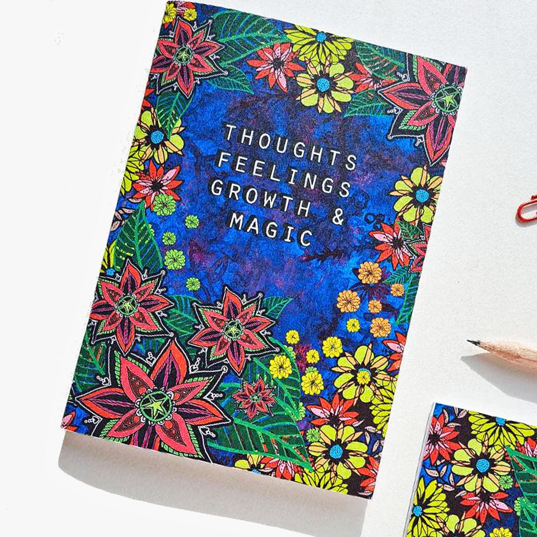 A6 NOTEBOOK ' Thoughts Feelings Growth & Magic' Pocket / List / Gift ...