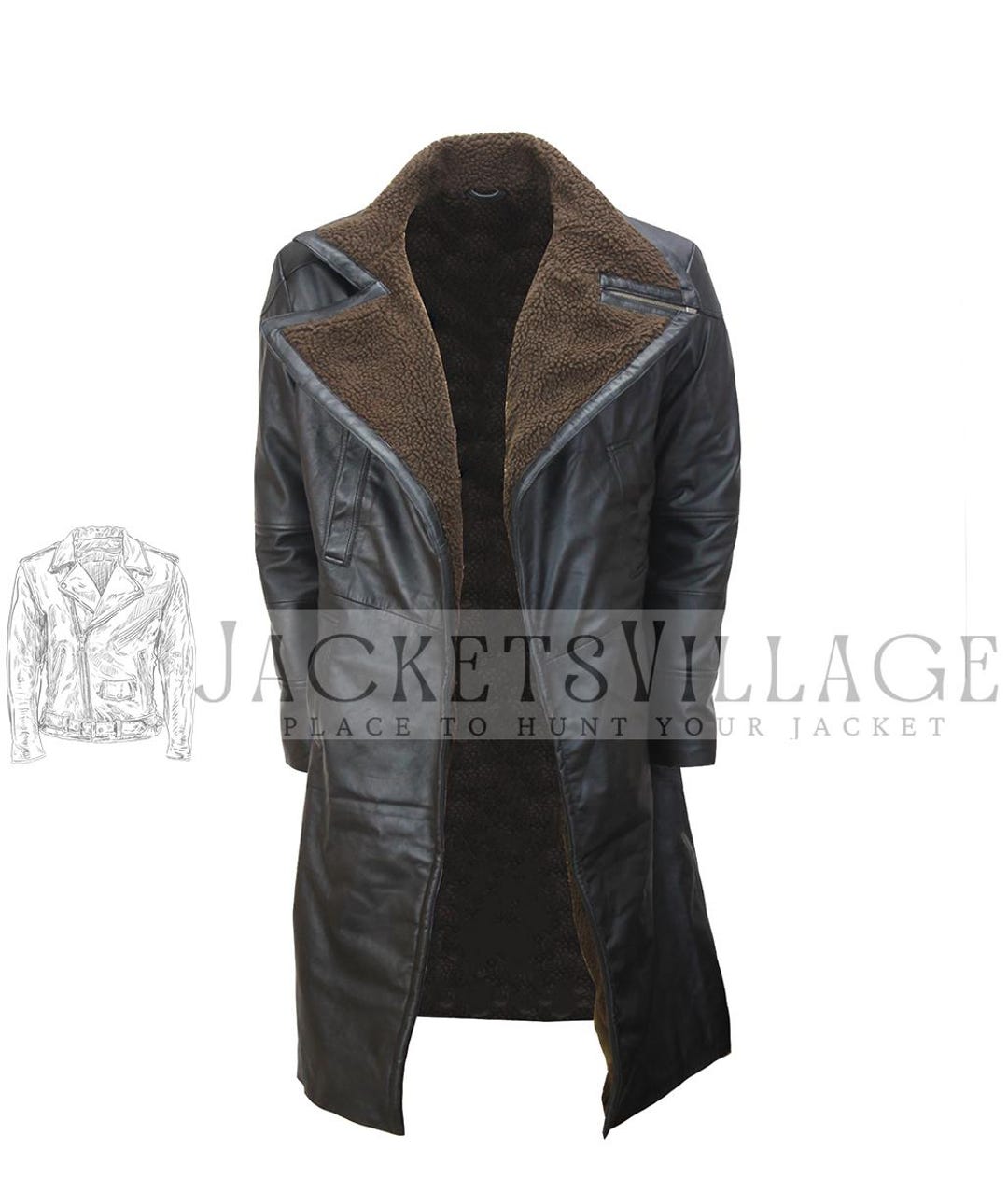 Ryan Blade Gossling Runner Faux Leather Trench Coat - Men's Faux ...