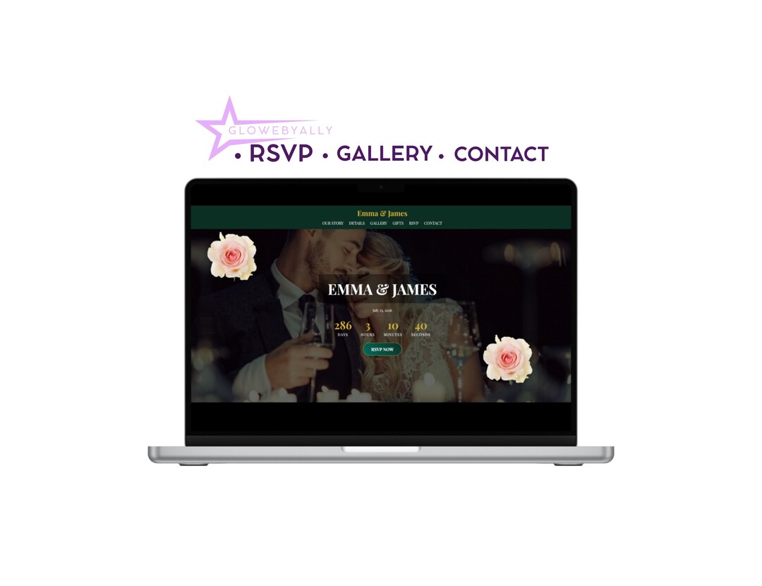 Romantic Wedding Website Template: Editable Digital Invitation (ZIP) - Etsy