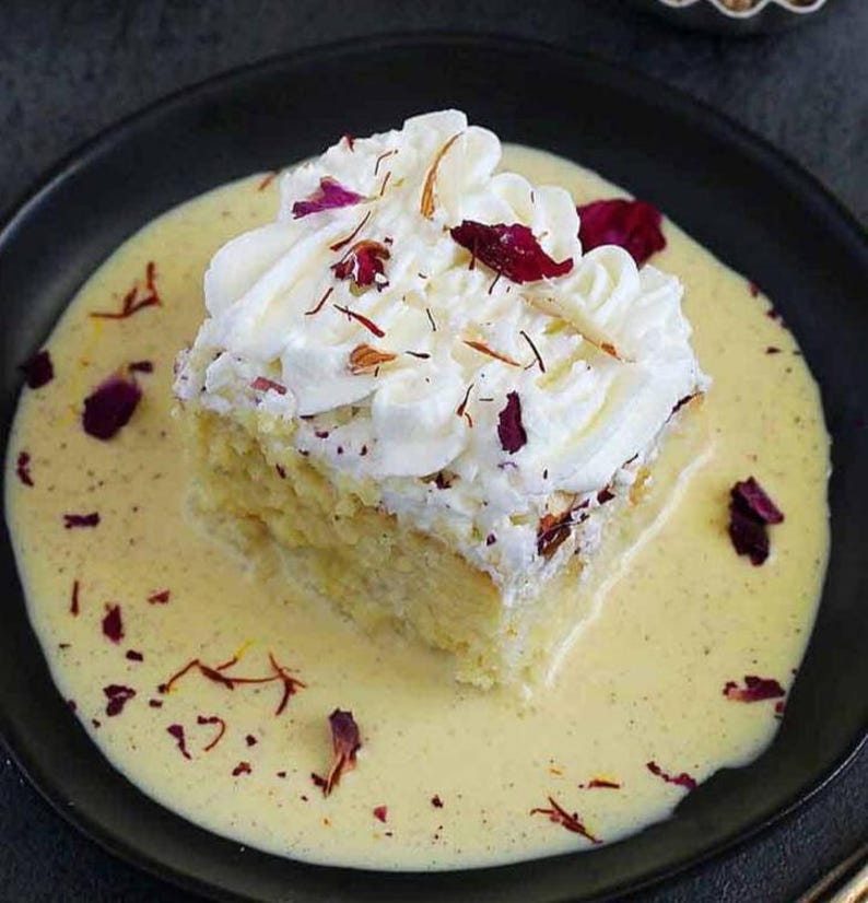 Thandai Tres Leches Cake Recipe: Fusion Indian Dessert (printable ...