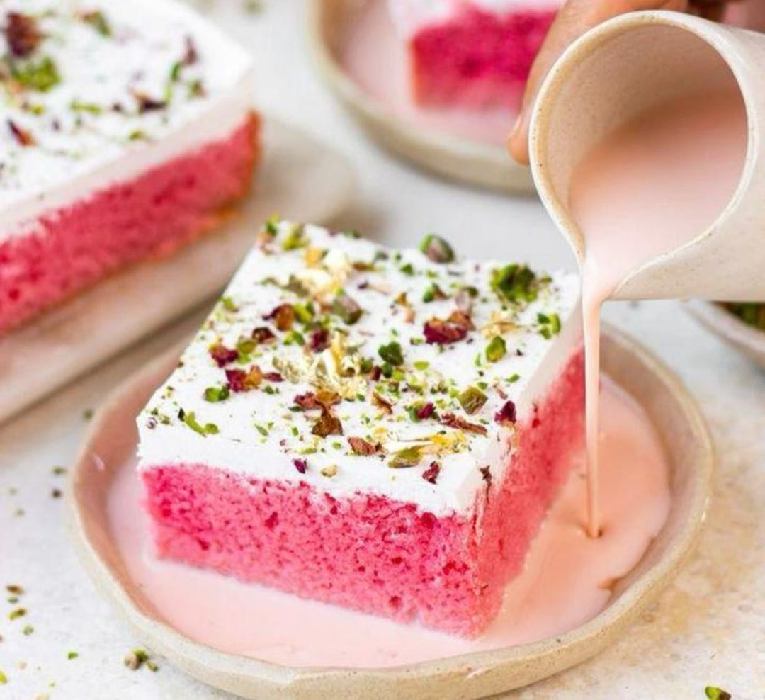 Rose Milk Tres Leches Cake Recipe: Cardamom Sponge (printable PDF) - Etsy