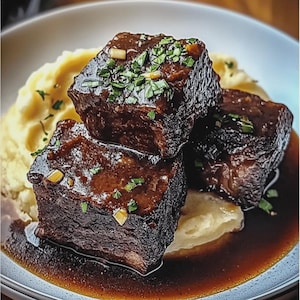 Braised Short Ribs Recipe | Garlic Mashed Potatoes (digital Download ...
