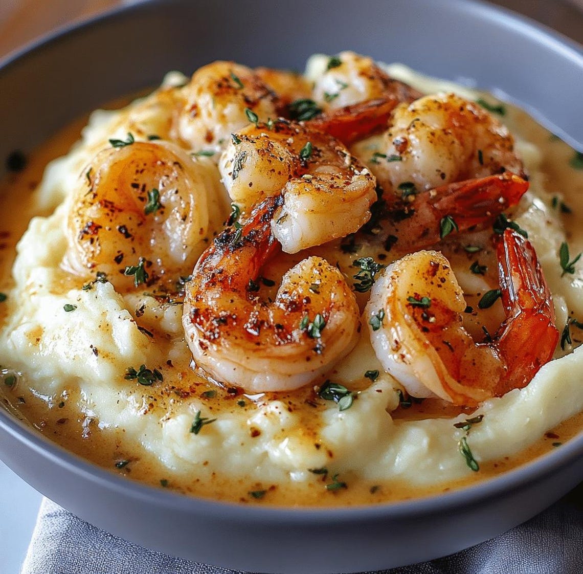 Creamy Garlic Shrimp Over Mashed Potatoes Recipe (digital Download) - Etsy