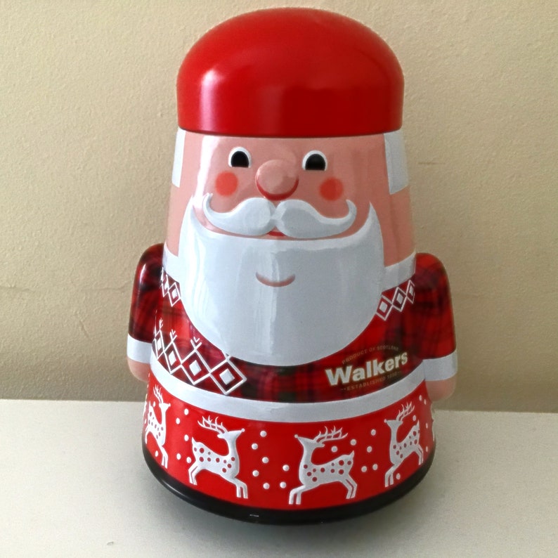 Roly Poly Santa Cookie Tin - Etsy