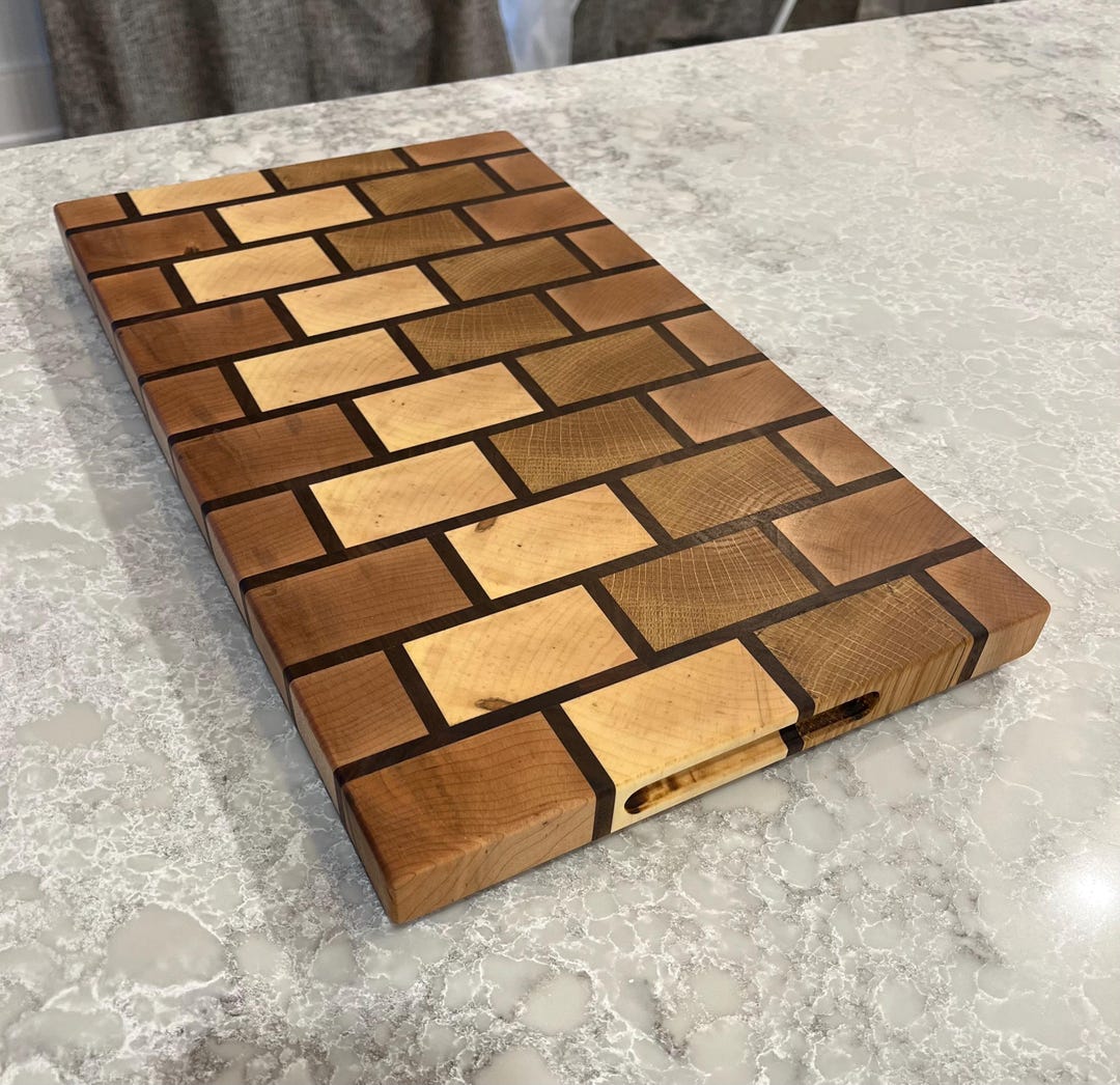 Brick Pattern End Grain Cutting Board - Etsy