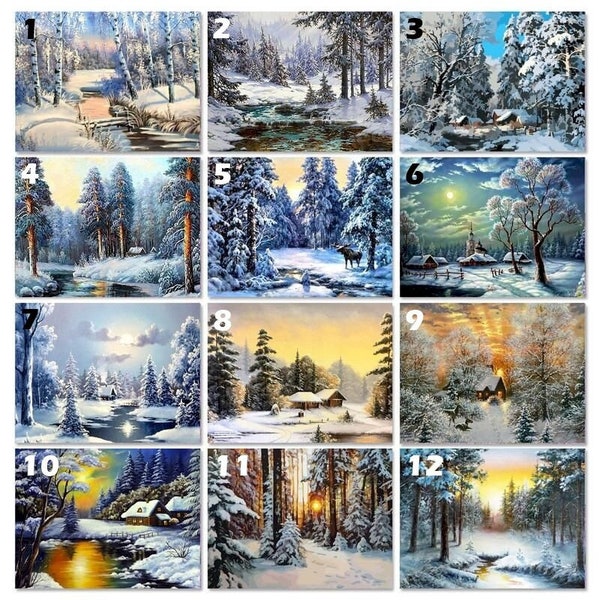 Winter Paint by Number - Etsy