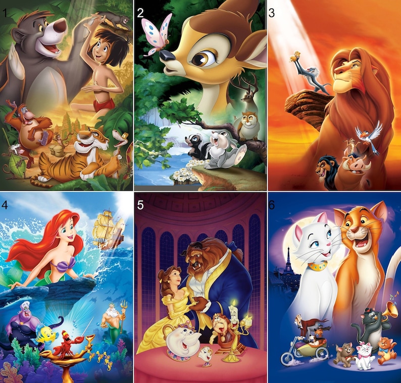 5D DIY Diamond Painting Kit Full Drill, Cartoon Disney Ariel Belle Lion ...