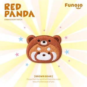 Red Panda Flower Animal Decoration Embroidered High Quality Iron on Patch, Cool Patches, Patch ...