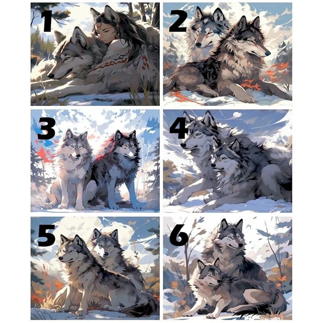 Snow Wolf Paint by Number Kit, DIY Painting Kit, Painting on Canvas ...