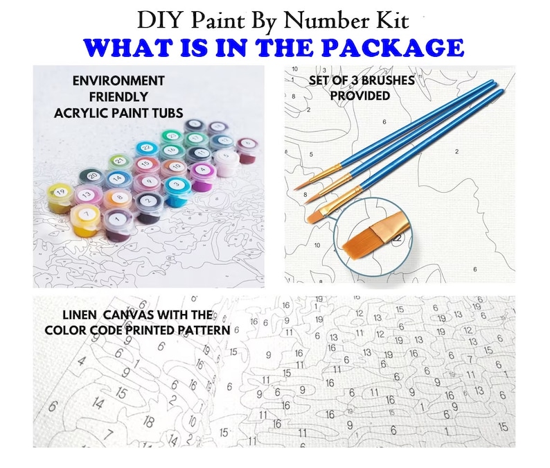 Wildflower Paint by Number Kit DIY Painting Kit Painting on - Etsy