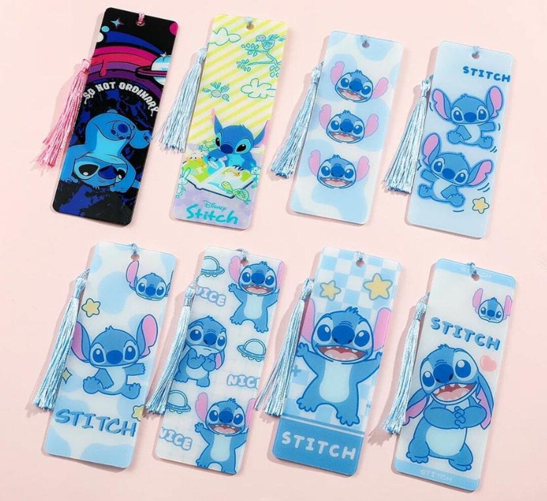 Alien Cartoon Blue Anime Cute Acrylic Bookmark With Tassel Accessories ...