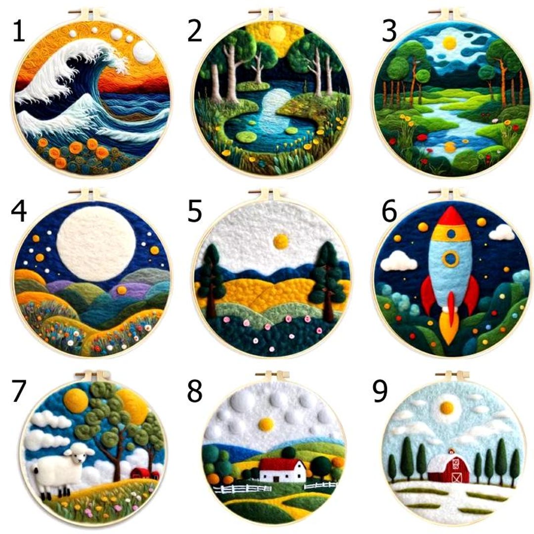 Rocket Wave Sheep DIY Needle Felting Craft Kit New Year Gift With 8 ...