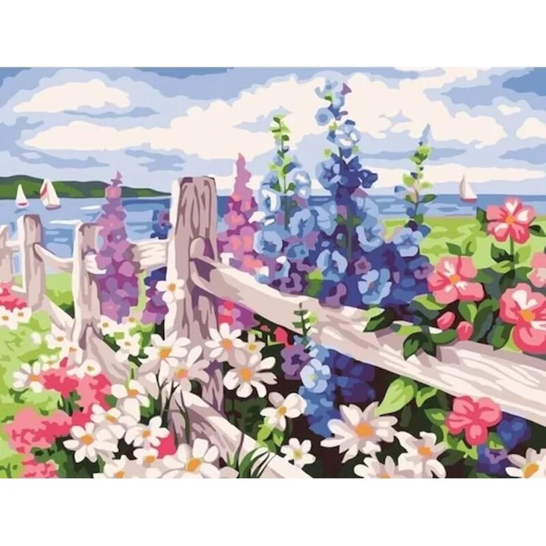 Colorful Flower Paint by Number Kit, DIY Painting Kit, Painting on ...