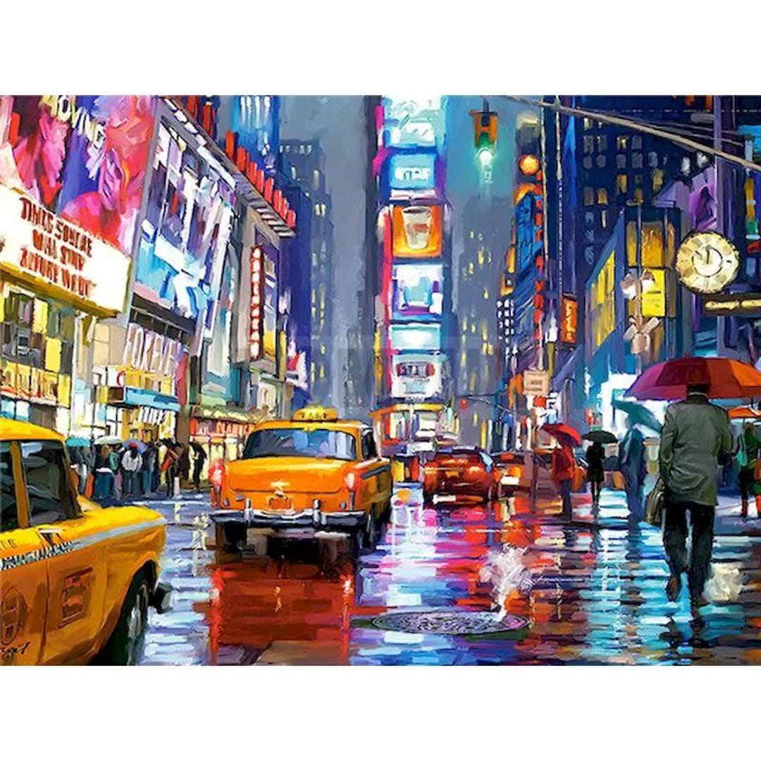 Times Square City Landscape Paint by Number Kit, DIY Painting Kit ...