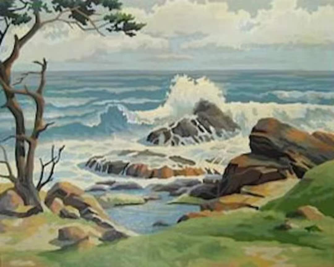 Seashore Wave Paint by Number Kit, DIY Painting Kit, Painting on Canvas ...