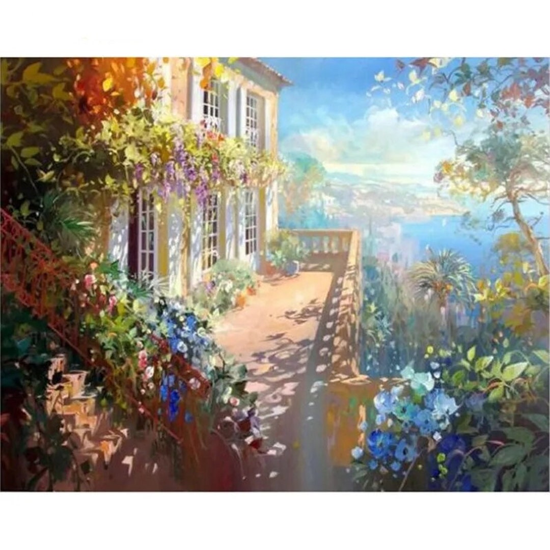 Flower Garden Paint by Number Kit, DIY Painting Kit, Painting on Canvas ...