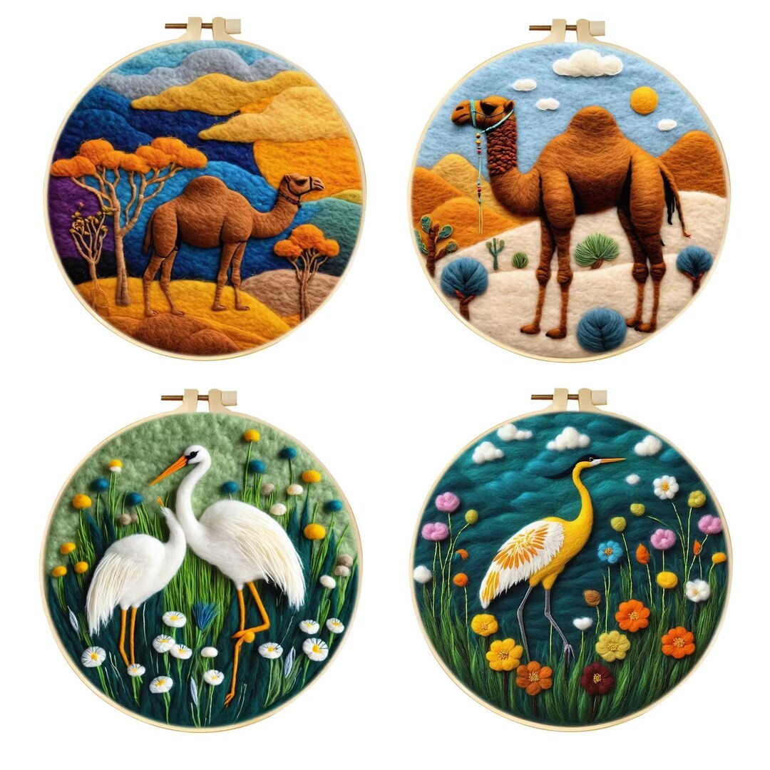Camel Bird Rabbit DIY Needle Felting Craft Kit New Year Gift With 8 ...