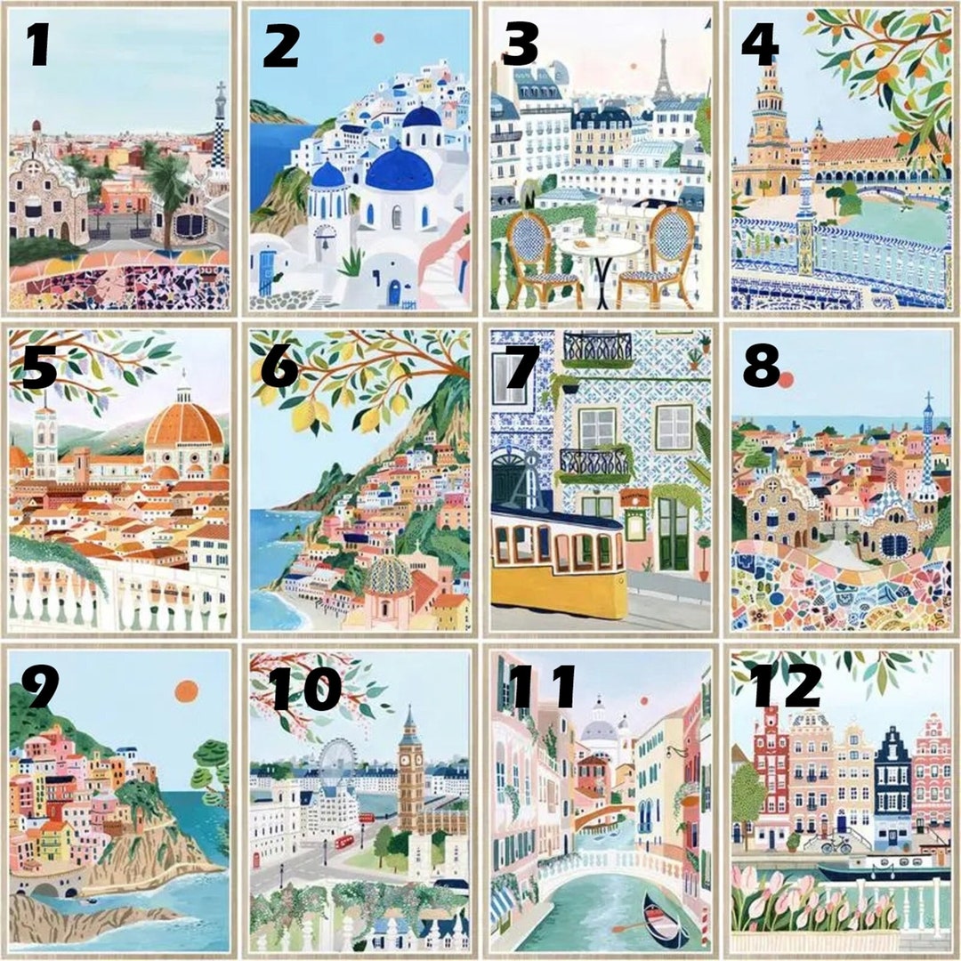 City Landscape Paint by Number Kit, DIY Painting Kit, Painting on ...