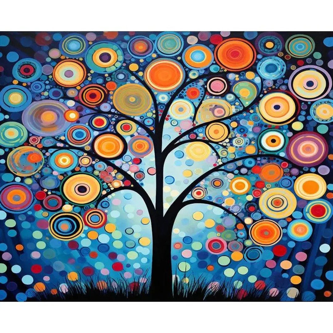 Abstract Colorful Tree Paint by Number Kit, DIY Painting Kit, Painting ...