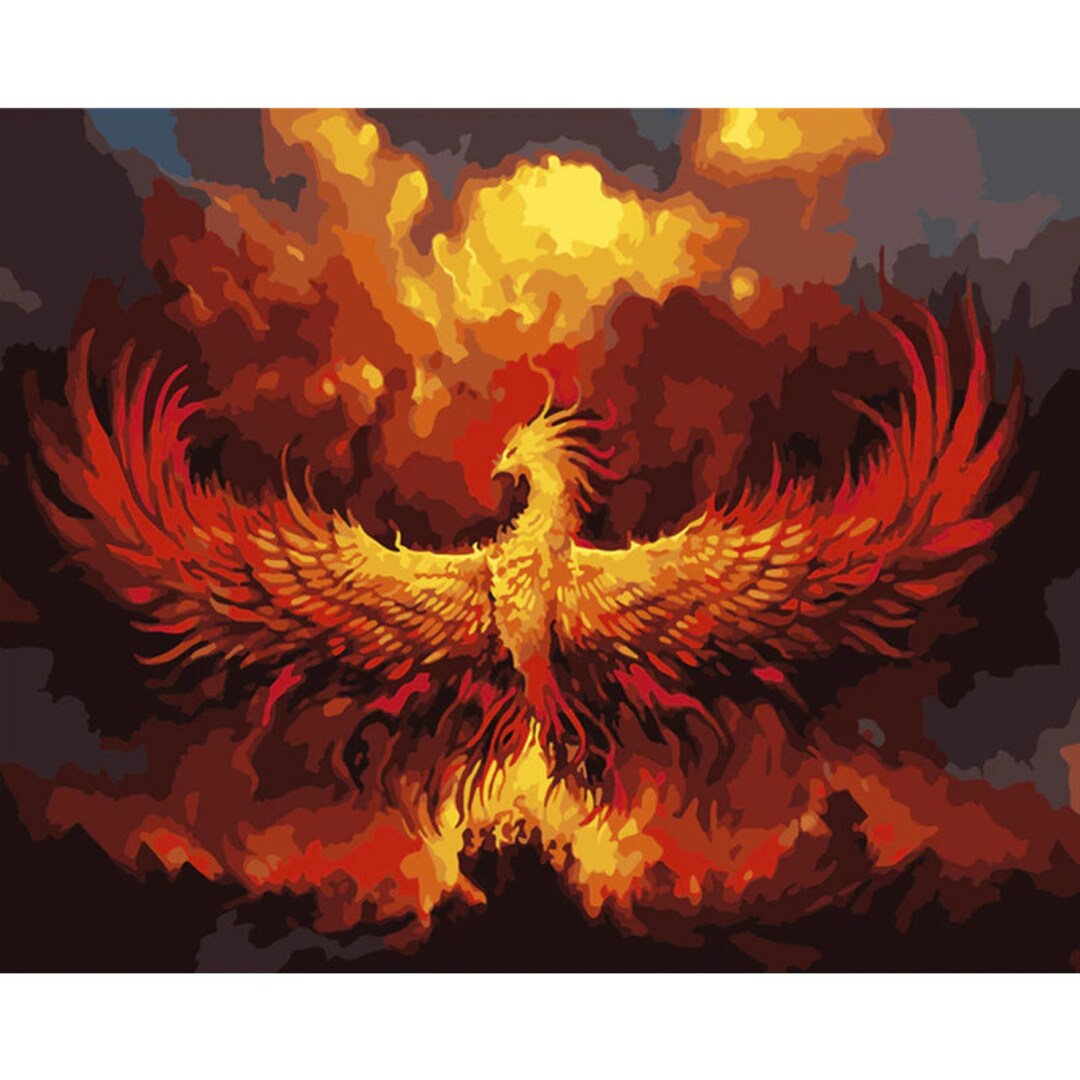 Phoenix Paint by Number Kit, DIY Painting Kit, Painting on Canvas ...