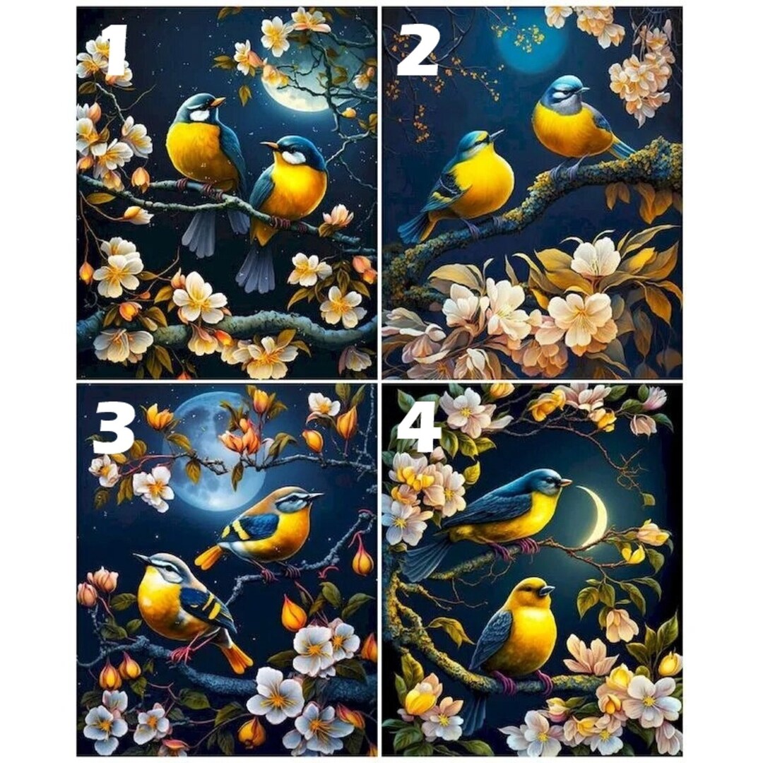 Two Small Birds Paint by Number Kit, DIY Painting Kit, Painting on ...