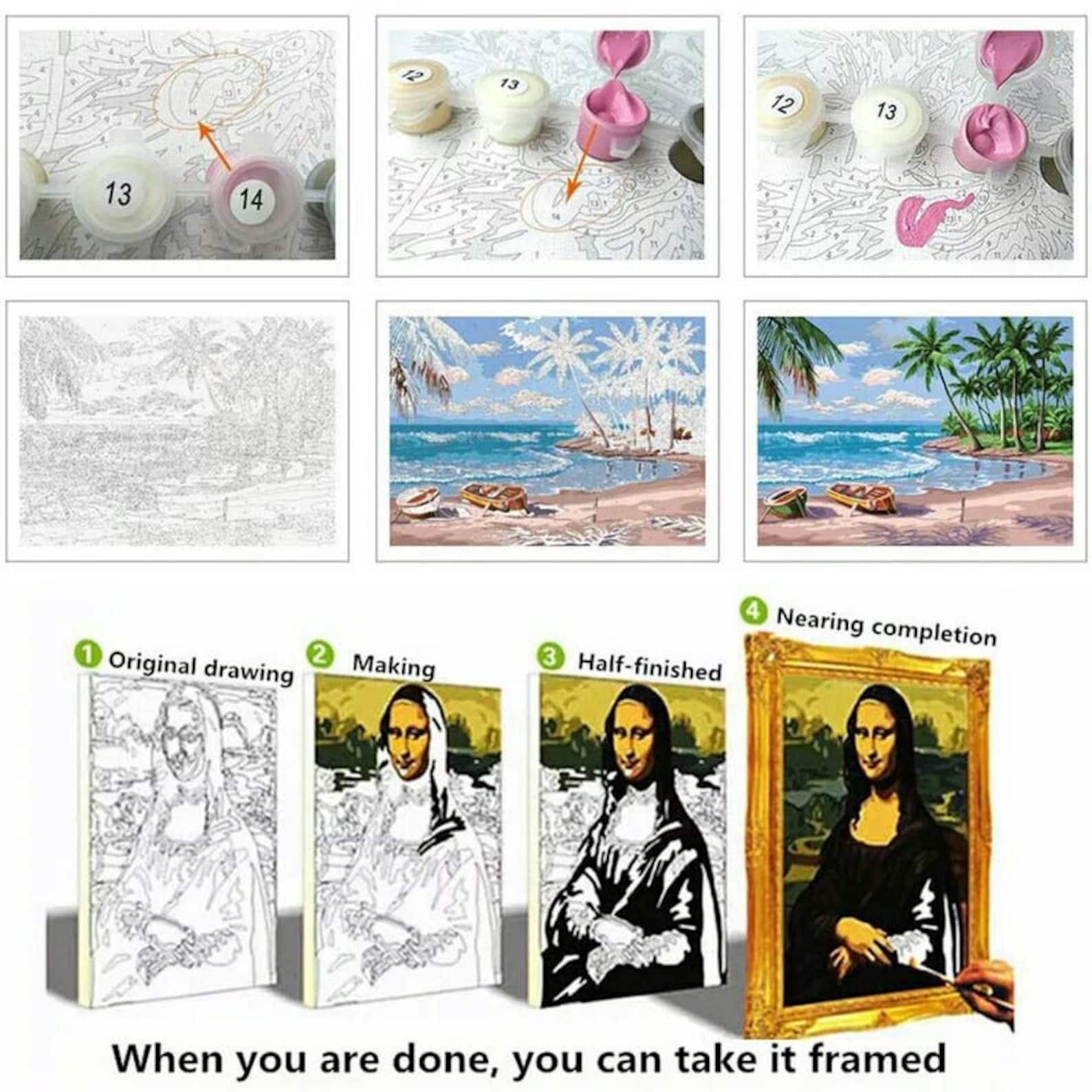 Desert Landscape Vintage Style Paint by Number Kit, DIY Painting Kit ...