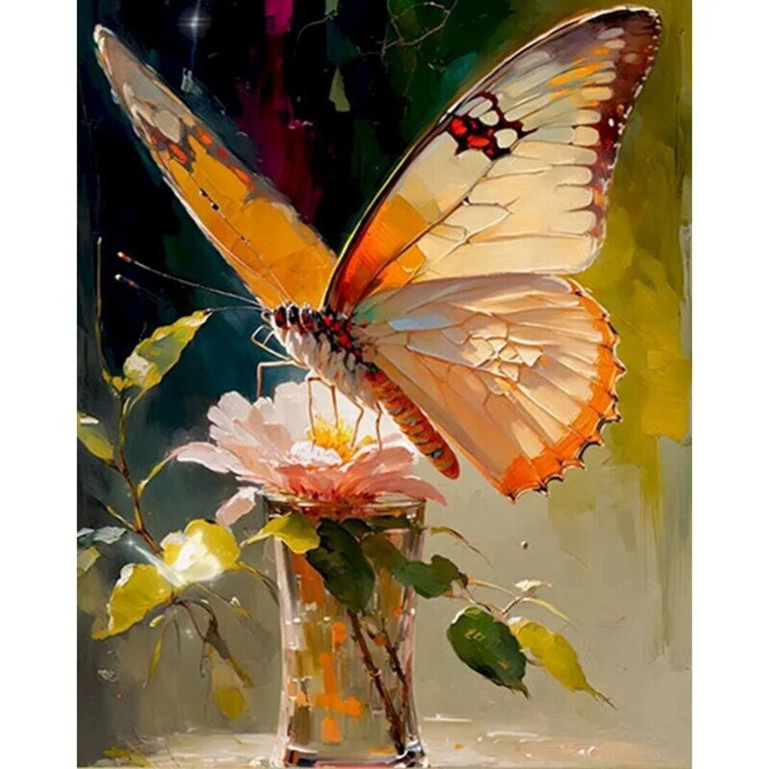 Butterfly Paint by Number Kit, DIY Painting Kit, Painting on Canvas ...