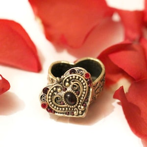 Michal Golan Small Garnet Heart Jewelry Box, Handmade in Our NYC Studio ...