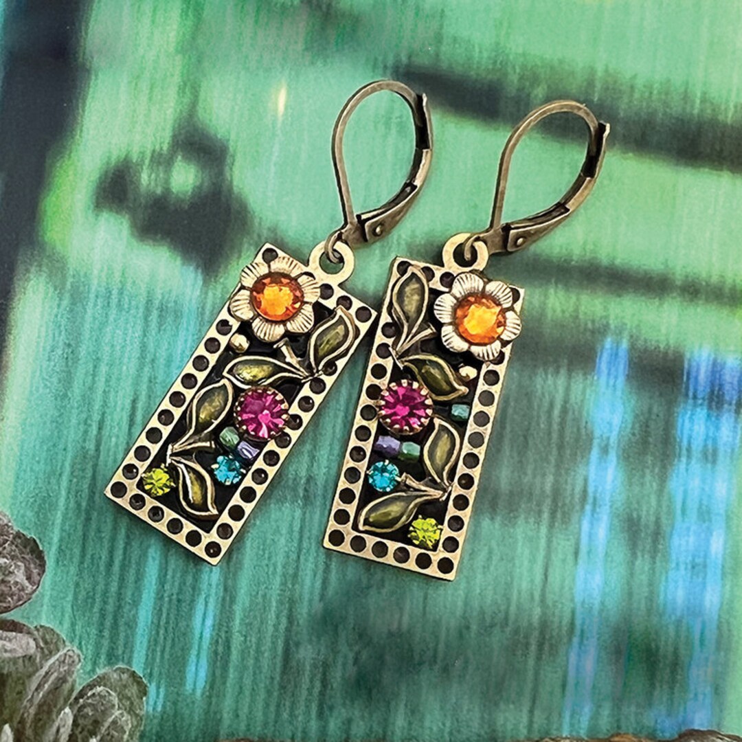 Michal Golan Midnight Garden Rectangle Earrings - Etsy Michal Golan Midnight Garden Rectangle Earrings - Etsy