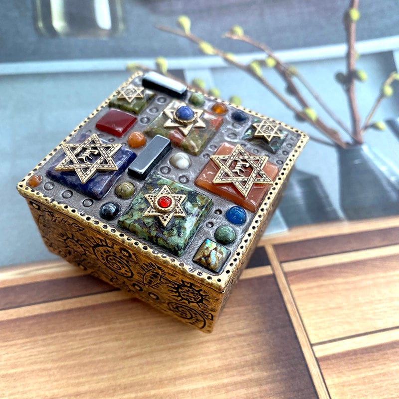Small Gemstone Star of David Jewelry Box - Etsy