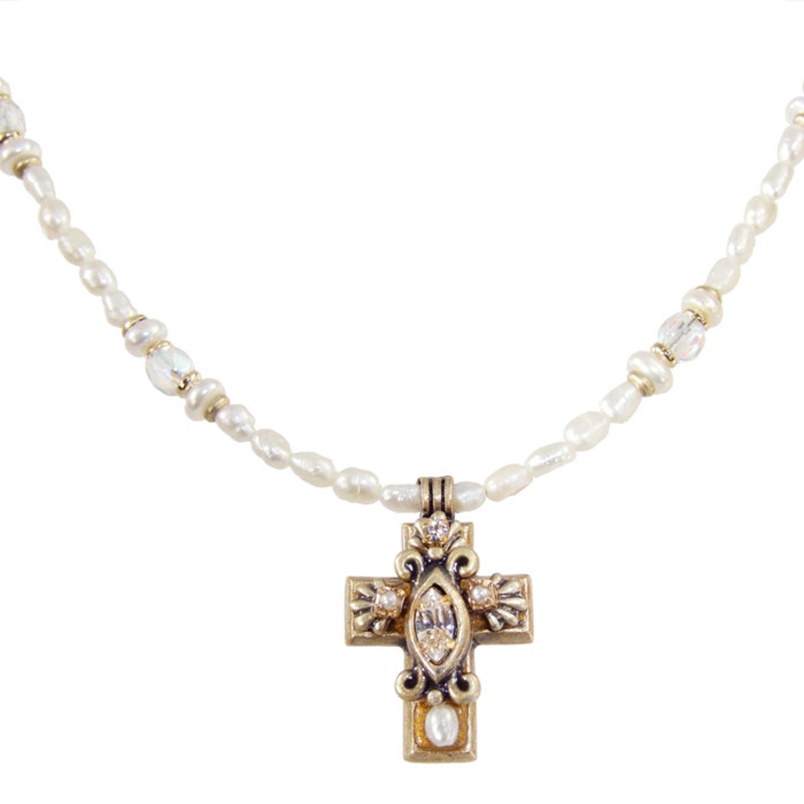 Michal Golan 24K Gold Cross Necklace With Swarovski Crystals - Etsy