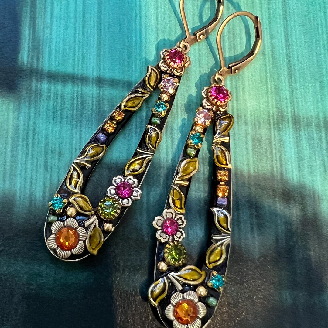 Midnight Garden Loop Earrings - Etsy