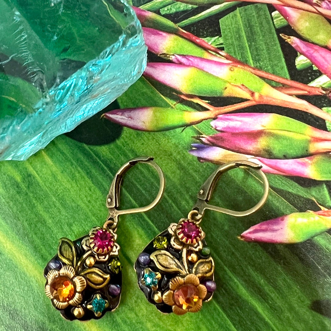 Michal Golan Midnight Garden Drop Earrings - Etsy Michal Golan Midnight Garden Drop Earrings - Etsy