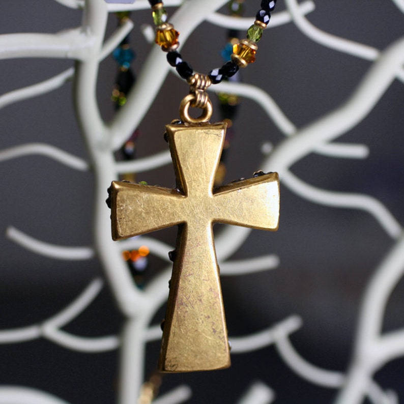 Michal Golan Large Patonce Floral Cross Necklace | Etsy