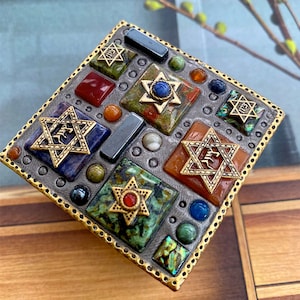 Small Gemstone Star of David Jewelry Box - Etsy
