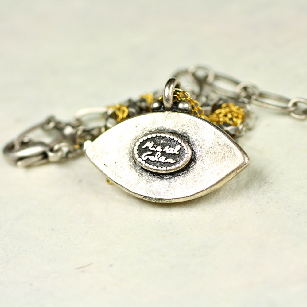 Swarovski Crystal Evil Eye Necklace in Mixed Metal. A Good | Etsy