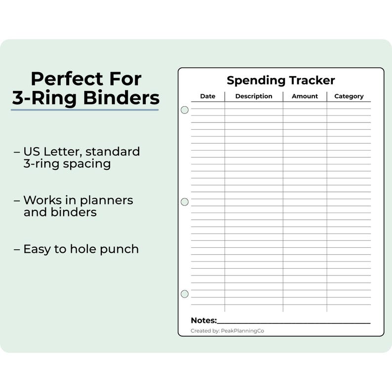 Spending Tracker Printable | Expense Log & Money Tracker | Budget ...