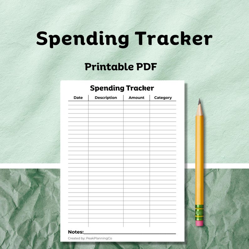 Spending Tracker Printable | Expense Log & Money Tracker | Budget ...