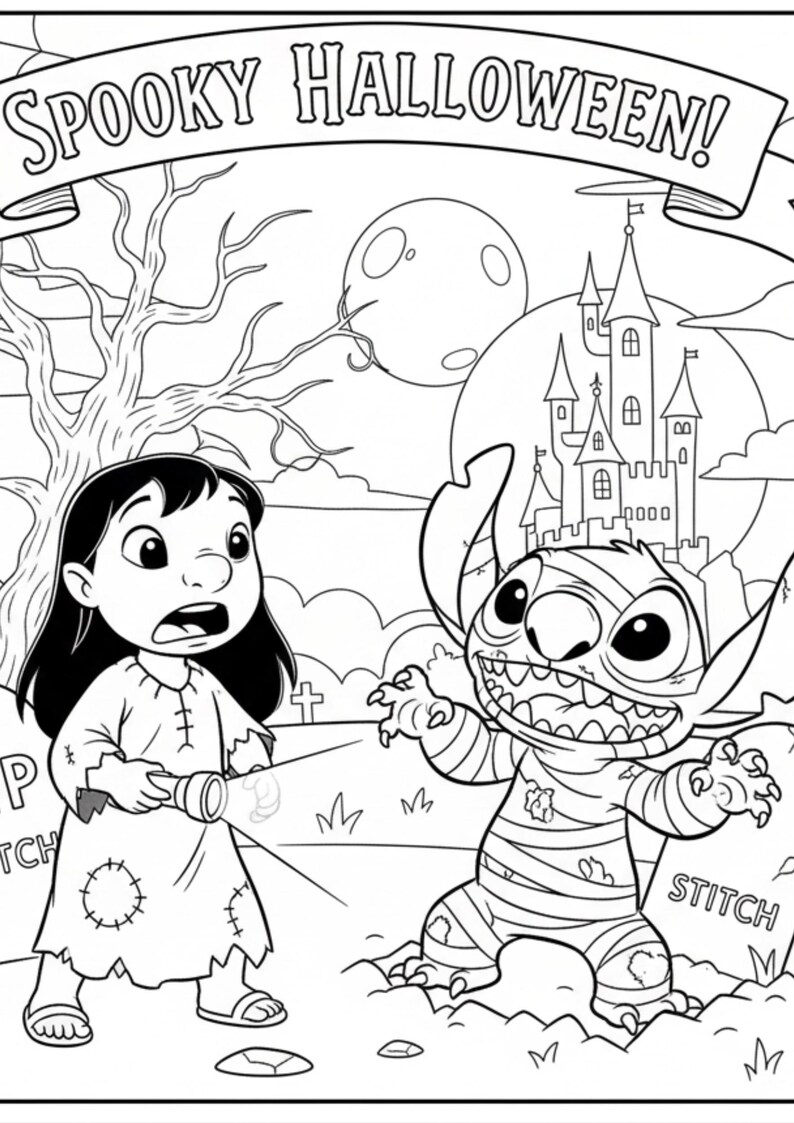 Lilo and Stitch Halloween Coloring Book - Etsy