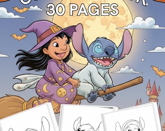 Lilo and Stitch Halloween Coloring Book - Etsy