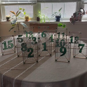 Faux Stained Glass Table Number Template 4x6in: DIY Wedding Decor by ...