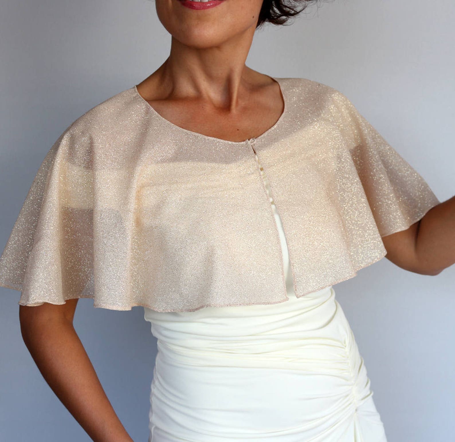 Navy Bridal Capelet Sparkling Wedding Cape Evening Shrug | Etsy