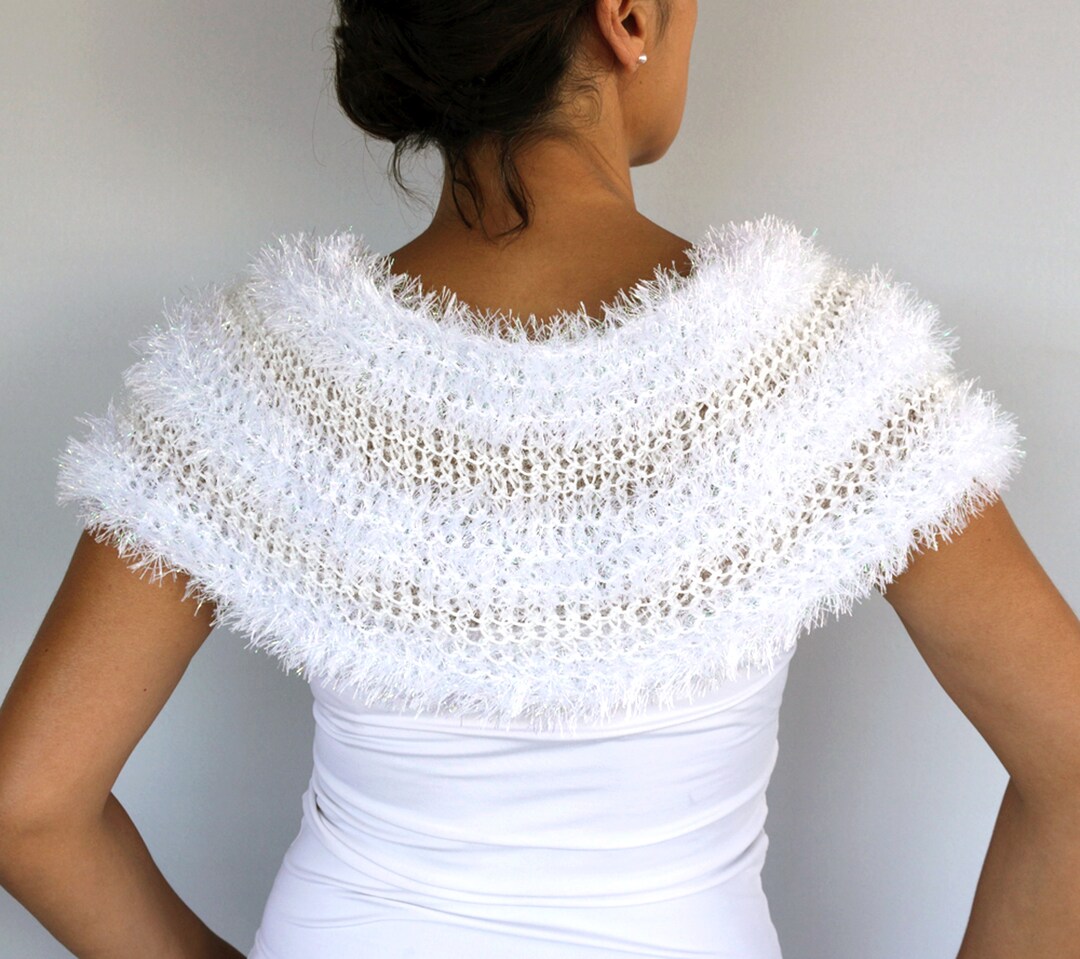 Shimmery White Faux Fur Fall Wedding Dress Cover Up, Cozy Bridal ...