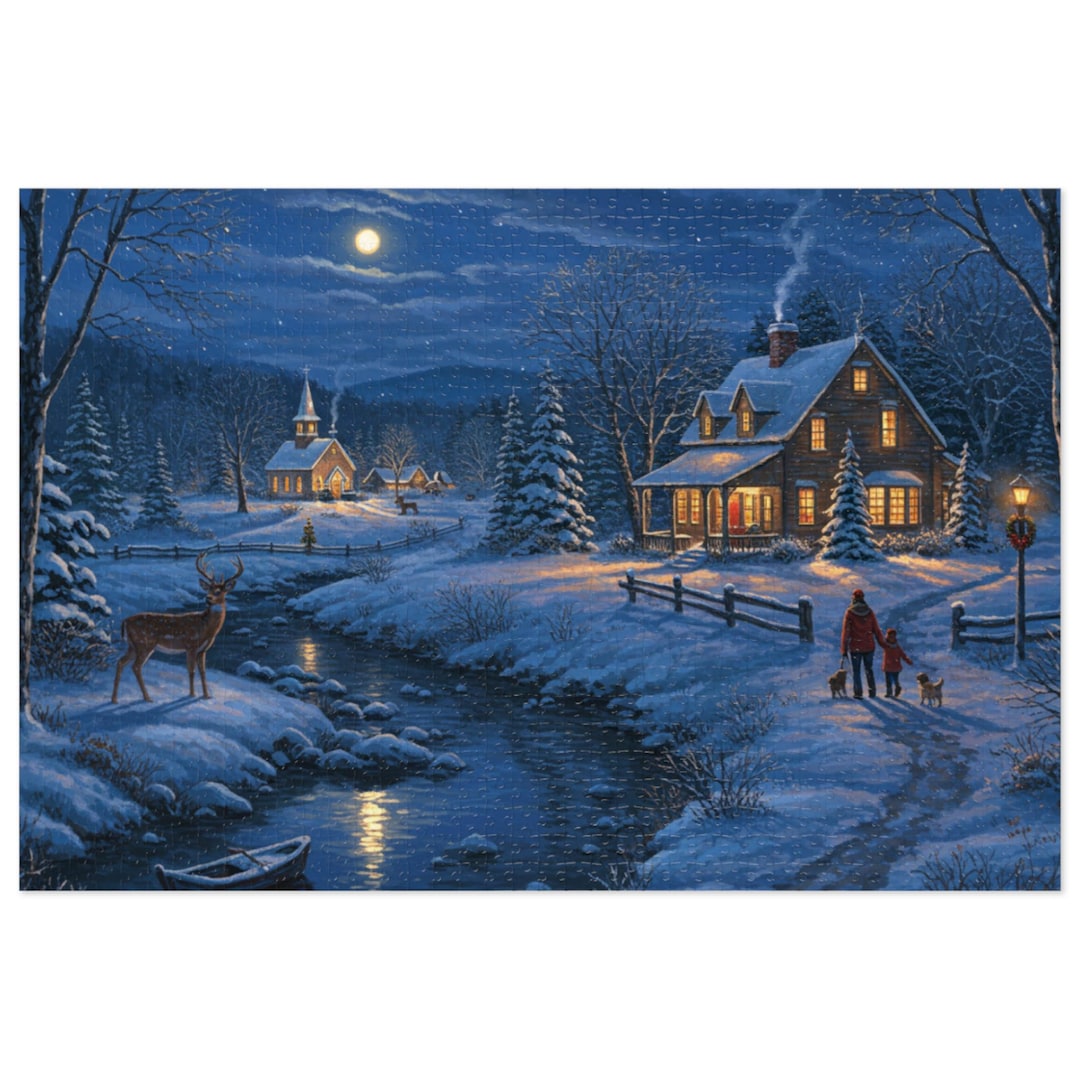 Enchanting Winter Wonderland Jigsaw Puzzle, Cozy Family Game, Christmas ...